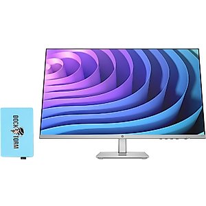 HP 27 inch 1080P Computer Monitor in Silver and Black, 27" Full HD (1920 x 1080) 75Hz Anti-Glare IPS Display with AMD FreeSync, 2 HDMI, 1 VGA, Highly Accurate Color (2024 Model) with Docztorm Dock