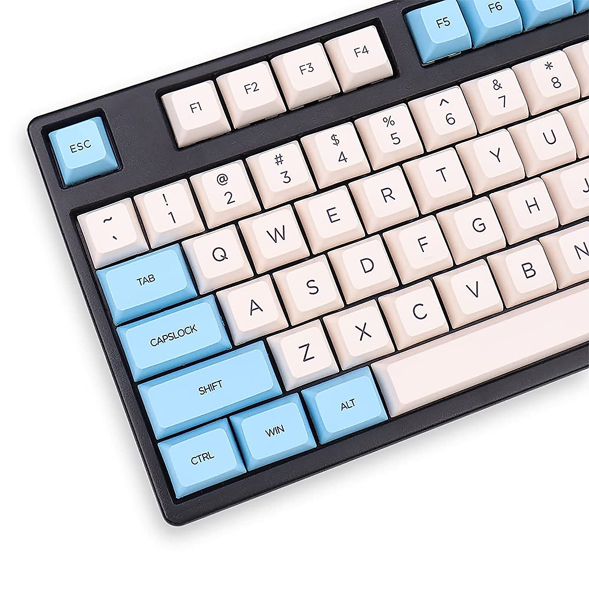 108 Keys PBT Keycap XDA Profile DYE-SUB Personalized Blue and White Keycaps Compatible with Filco/Ducky/Ikbc for Mechanical Gaming Keyboard