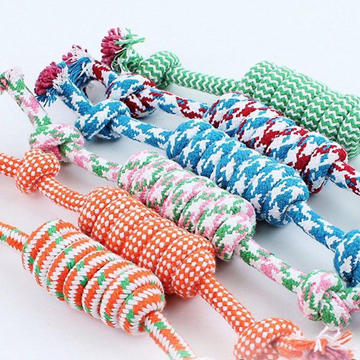 shlutesoy Pet Chew Toys,Handmade Bow Puppy Dog Pet Toy Cotton Braided Bone Chew Knot Rope