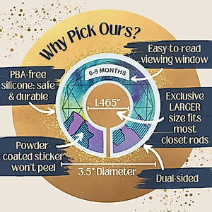 Baby Closet Dividers 14 Pcs | Baby Size Closet Dividers - 100 Stickers | Baby Closet Size Dividers - Velvet Bag | Unisex Baby Clothes Dividers for Closet Dividers for Baby Clothes Organizer Nursery