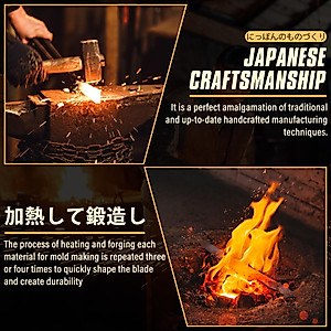 Huusk Knife Set, Hand Forged Chef Knife Set Professional, High Carbon Steel Butcher Knife Set, Camping Cooking Knife Set, Japanese Kitchen Chef Knife Set for Home, Outdoor BBQ, Gift Idea Men