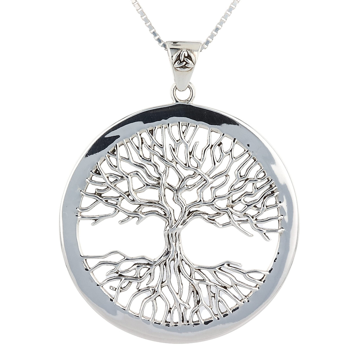 Jewelry Trends Large Celtic Tree of Life Protection Pendant Necklace 18"