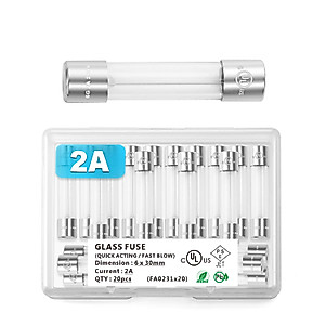Chanzon(Pack of 20Pcs) UL Listed 6x30mm 2A 250V/125V 2 Amp Glass Fuses Fast Blow Cartridge Tube Fuse f2al 125 V / 250 V (6.4mmx30.3mm)