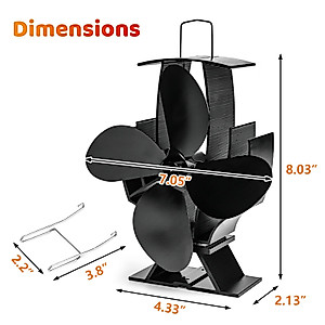 Uniflasy Wood Stove Fan Heat Powered,123456