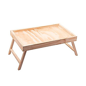 WOODART Pine Wood Bed Tray Table, Breakfast in Bed and Dinner Tray for Eating on Couch with Foldable Legs, Laptop Desk