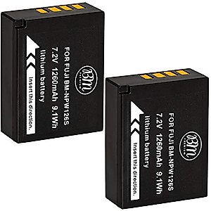 BM Premium 2 Pack of NP-W126S High Capacity Battery for Fujifilm FinePix X-S10, X-T100, XT-200 X-100F X-100V X-A7 X-H1 X-T10 X-T20 X-T30 X-A2 X-A3 X-A5 X-A10 X-E1 X-E2 X-E2S X-E3 X-T1 X-T2 X-T3 Camera