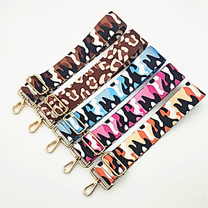 Beacone Purse Strap Replacement Wide Shoulder Strap Adjustable Crossbody Handbag Purse Strap Belt (Cow Pattern-Blue)