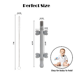 Hollow Teething Tubes with Safety Shield， Silicone Teether Toy for Babies 3-18 Months， BPA Free/Freezable Toddler Baby teether Toothbrush-Easy to Clean(Four-Color)
