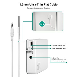 MOCREO Temperature Sensor with Waterproof External Probe, for Freezer with App Alert, Smart Thermometer, MOCREO Hub Required, Remote Temperature Monitor Gauge, for Refrigerator, Fish Tank