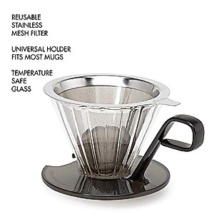Primula PPOCD-6701 1-Cup Stainless Steel Pour Over Coffee Maker, 4.8 x 4.8 x 4.8 inches, Black