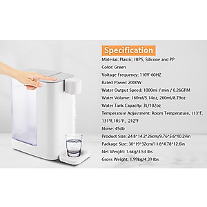 Goudergo 102 Ounce 3L Electric Kettles,Instant Hot Water Dispenser,Adjustable 5 Temperatures Water Filter for Including Homes & Offices & Schools & Other Places,Etc (white)