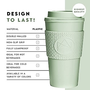 Neon Kactus Double Wall Reusable Coffee Cups 16oz (Friday Feeling)