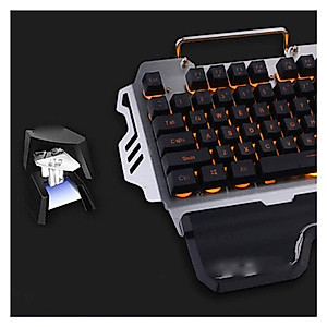 RGB Gaming Keyboard and Backlit Mouse and Het Combo USB Wired Backlit Keyboard LED Gaming Keyboard Mouse Set Het with Microphone for Laptop PC Computer Game and Work