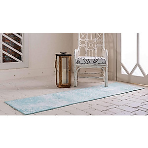 Unique Loom Sofia Collection Area Rug - Grand (2' x 6' 7" Runner, Turquoise/ Ivory)