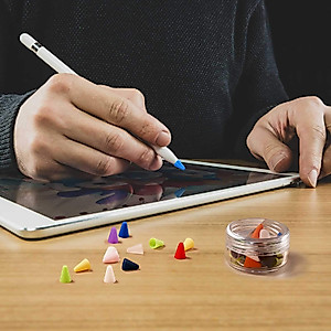 LINGXIU 16 Colors Silicone Nibs Tips Cover Compatible with Apple Pencil 1st and 2nd Generation, Silicone Nibs Caps Slim Lightweight Thin Protective Case Noiseless Drawing Fit iPad Pencil (16 Pack)