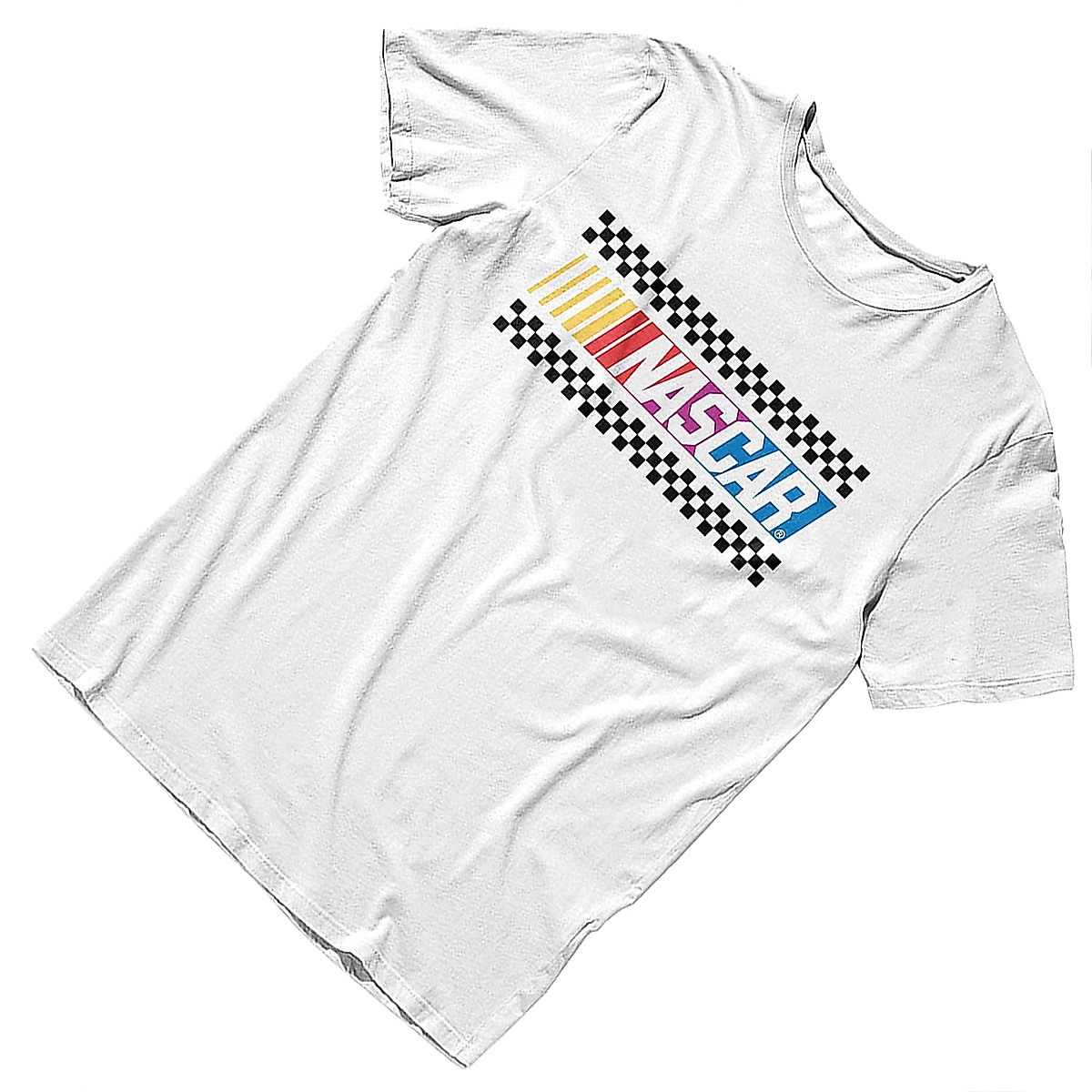 NASCAR Vintage Daytona 500 Shirt Racing Mens Graphic T-Shirt (Checkered White, Large)