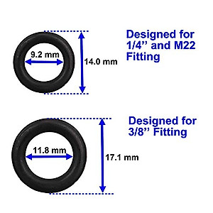 40 Pack Power Pressure Washer O-Rings for 1/4”, 3/8”, M22 Quick Connect Coupler, Each 20 Pieces