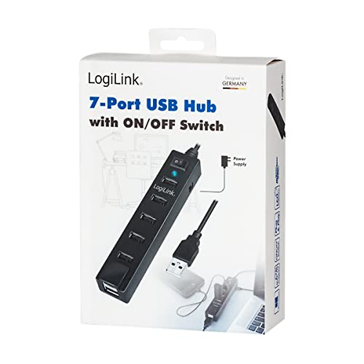 Logilink UA0124 USB 2.0 Hub 7-Port with On/Off Switch