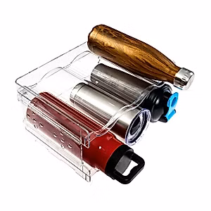 Nova Nest Water Bottle Organizer and Wine Rack, Maximize Space and Efficiency, Clear Plastic, Sturdy Design, Fits 32 oz Bottles, Ideal for Fridge, Cabinet, and Pantry, Stackable - 6 Bottles