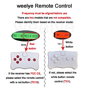 weelye (TX10) red Button 2.4G Bluetooth Remote Control, No Universal,for Kids Electric Ride On Car Only with Brand weelye FCC CE Label Original Receiver
