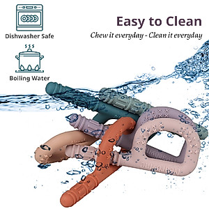 Sensory Oral Motor Chew Tool, P Shape Sensory Chew Toy, 3 Pack Silicone Chewing Sticks for Autistic Chewers, ADHD, Baby Nursing or Special Needs (A)