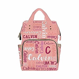 Customize Name Backpack, Text Name Logo Dark Pink Personalized Diapering Bag Backpack Nappy Baby Bags Casual Daypack Travel Shoulder Bag for Teens Unisex Hiking Camping Work Outdoor