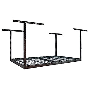 MonsterRax Overhead Garage Storage Rack - Heavy Duty Racks for Garage with 500 lb Capacity, Easy Garage Shelving, Adjustable Storage Rack, Ceiling Mount Storage Shelves 4x6 Hammertone (24"-45")