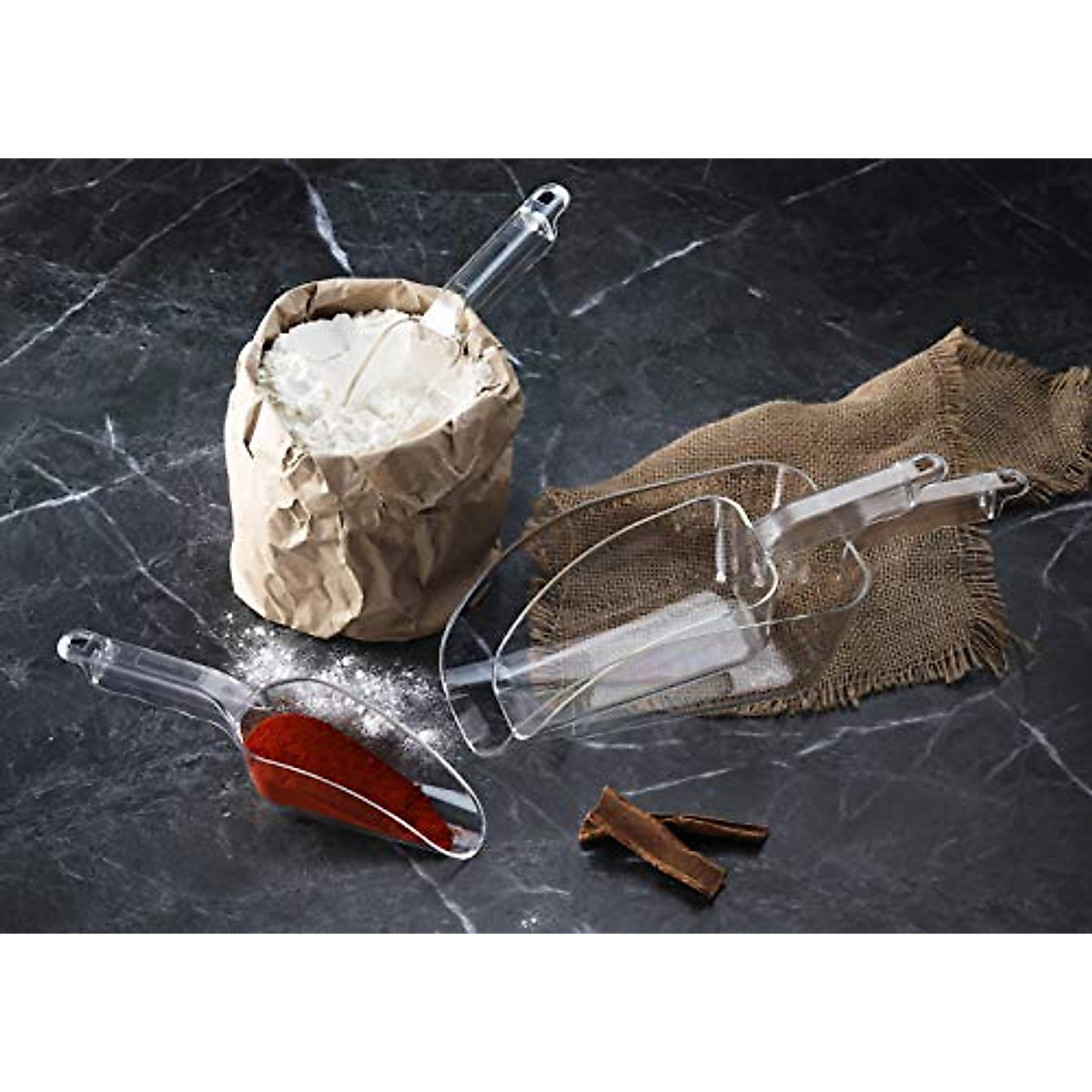 New Star Foodservice 34387 Polycarbonate Plastic Utility Ice Scoop, Clear, 6-Ounce