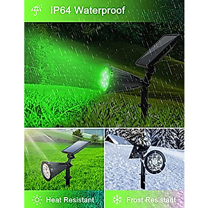 BOHON Solar Outdoor Lights Waterproof Solar Spot Lights Outdoor Spotlight 2-in-1 Wall Lights Auto On/Off Security Night Lights for Landscape Lighting Yard Patio Garden Deck Pathway 2 Pack (multicolor)