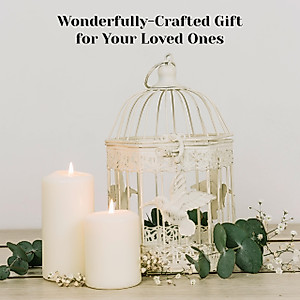 Unscented Pillar Candles - Set of 4 White Pillar Candles Made from Wax & Cotton Wick - 3x9” Slow Burning Candles for Emergency, Weddings, & Table Centerpieces - Tall Pillar Candles, PARNO