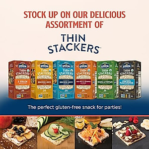 Lundberg Thin Stackers - Rice Cakes, Organic Brown Rice Lightly Salted, Healthy Snacks for Adults and Kids, Low-Calorie Snacks, Organic Snacks, Vegan, 6 Oz (Pack of 3)