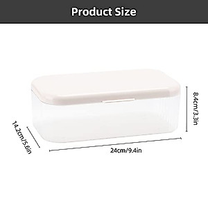 Tecbeauty 2PCS Cosmetic Storage Organizer Box with Lid,Clear Plastic Big Containers for Bedroom, Bathroom Vanity Shelf or Cabinet