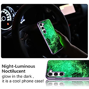 GUAGUA Compatible with Samsung Galaxy S23 Case 6.1 Inch Glow in The Dark Noctilucent Luminous Space Nebula Slim Fit Cover Shockproof Protective Anti Scratch Case for Samsung S23 5G, Blue Nebula