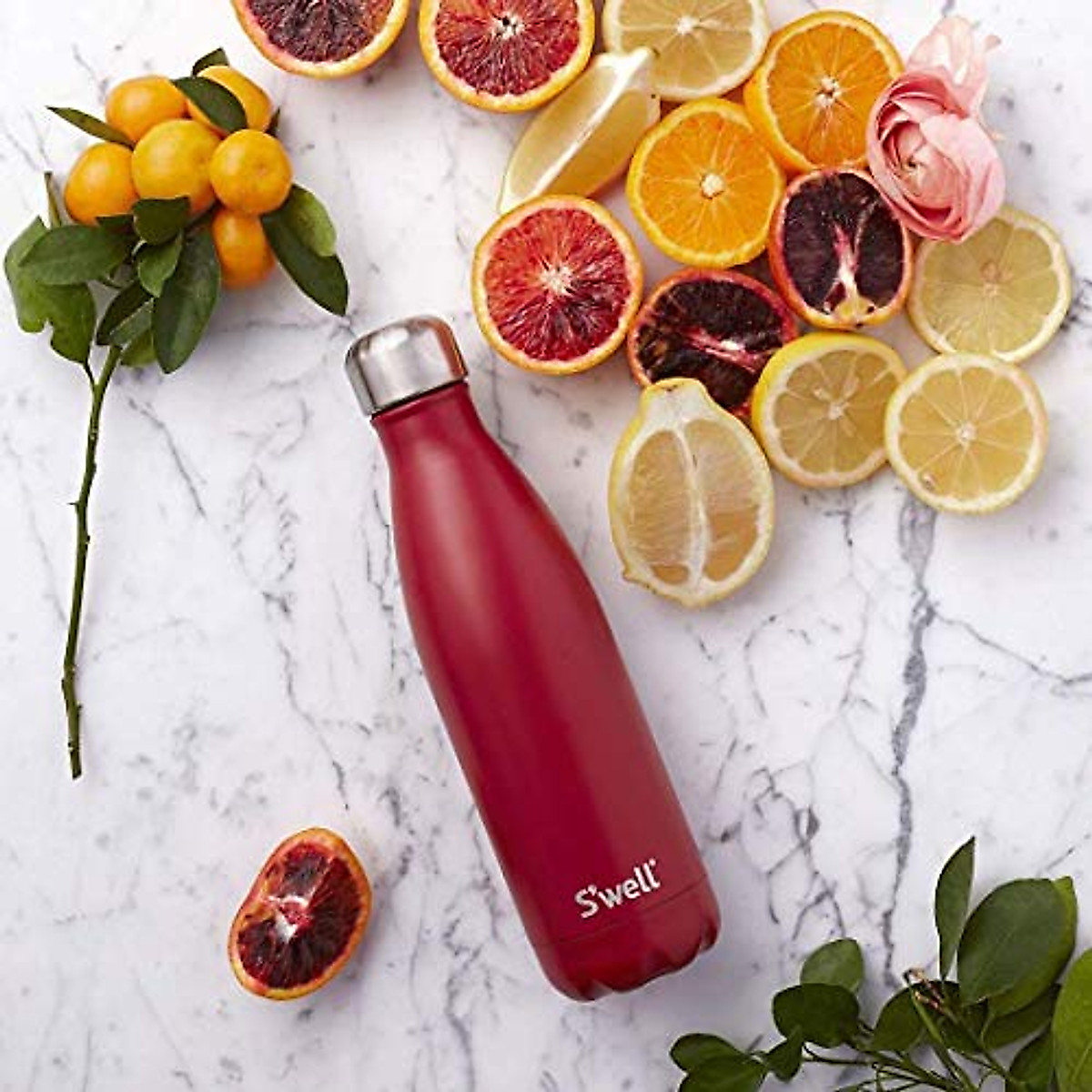 S'well Stainless Steel Water Bottle - 25 Fl Oz - Rowboat Red - Triple-Layered Vacuum-Insulated Containers Keeps Drinks Cold for 48 Hours and Hot for 24 - BPA-Free - Perfect for the Go