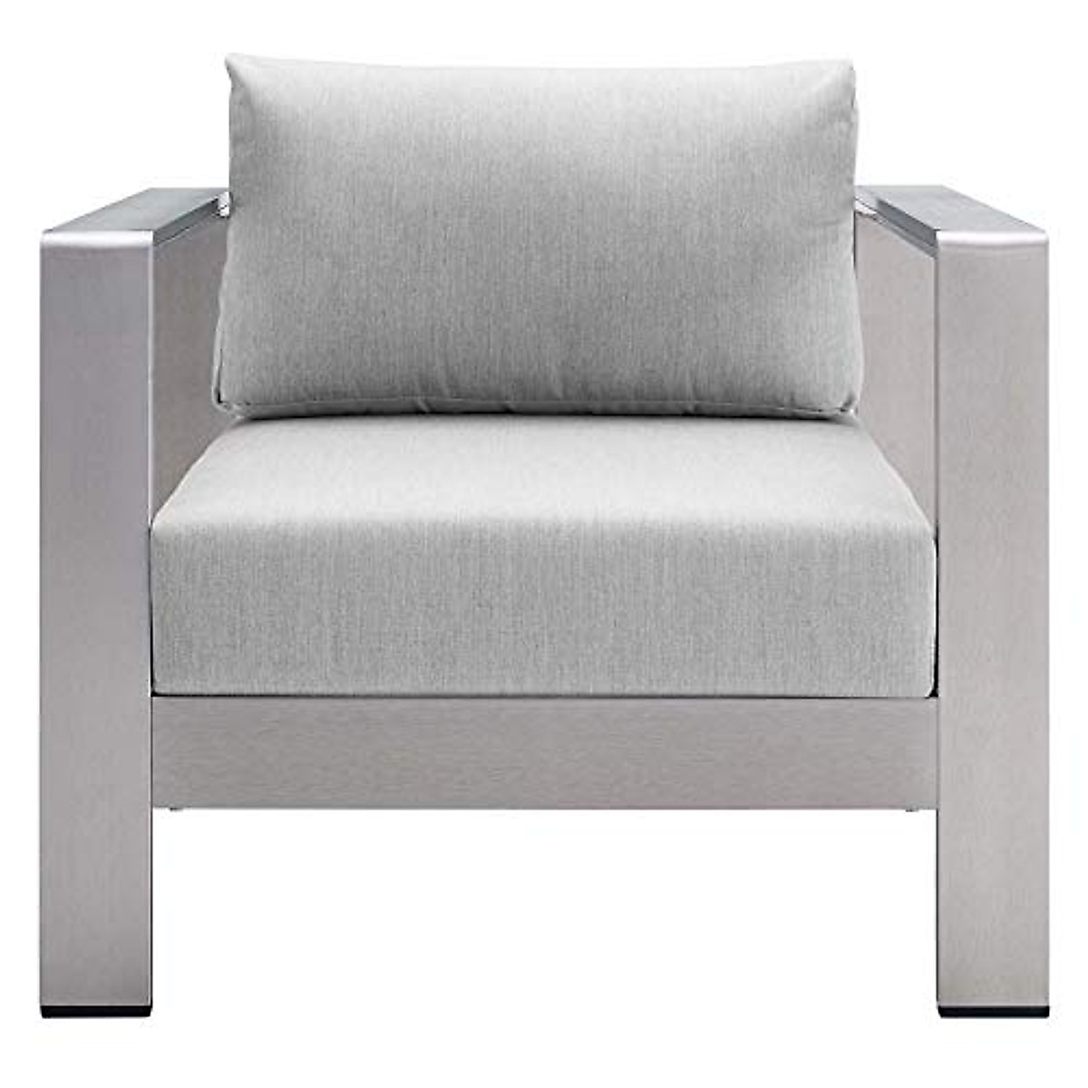 Modway EEI-4225-SLV-GRY Shore EEI-4225-SLV-GRYShore Sunbrella Patio Armchair in Silver Gray