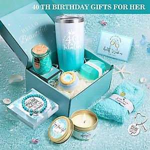 40th Birthday Gifts for Women, 40th Birthday Gifts for Her Mom Sister Friend Wife Coworke, 40 Fabulous Tumbler Gift Baskets for 40 Year Old Women, Unique 40 Birthday Gifts Ideas