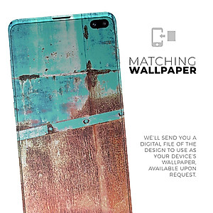 DesignSkinz Bright Turquise Rusted Surface Protective Vinyl Decal Wrap Skin Cover Compatible with The Samsung Galaxy S20 (Screen Trim & Back Glass Skin)
