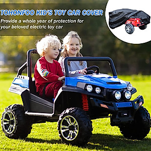 TOHONFOO Kids Ride-On Toy Car Cover, 62 x 40 x 29inch Outdoor Water Resistant Protection Cover Power Wheels Cover Waterproof for Children Wheels Toy Electric Car