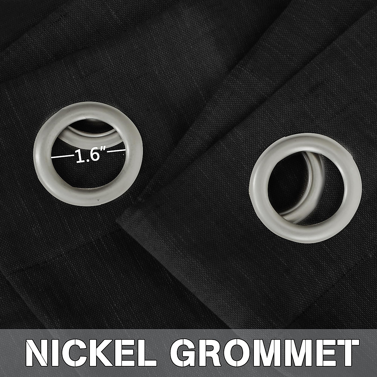 H.VERSAILTEX Linen Curtains Nickel Grommet Natural Linen Semi-Sheer Curtains, Privacy Added Premium Soft Rich Material Linen Curtain Panels for Living Room - 52x84 - Inch - Butter