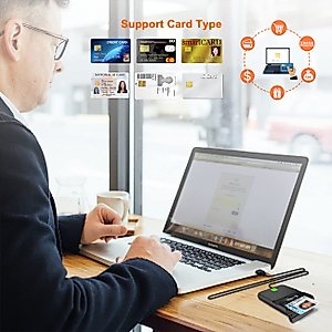ZOWEETEK USB Smart Card Reader, CAC Card Reader Military, Compatible with Windows, Mac OS and Linux