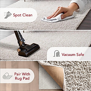 nuLOOM Clare Solid Shag Area Rug, 5x8, White