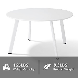 Meluvici Patio Coffee Table Set of 2, Weather Resistant Outdoor Round End Table, Nesting Tables for Living Room Balcony Office, White