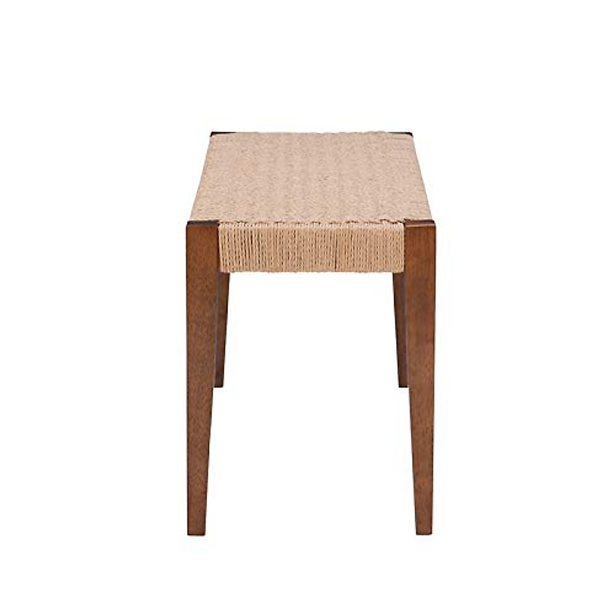 Powell Furniture Linon Patty Wood and Rope Dining Bench in Brown