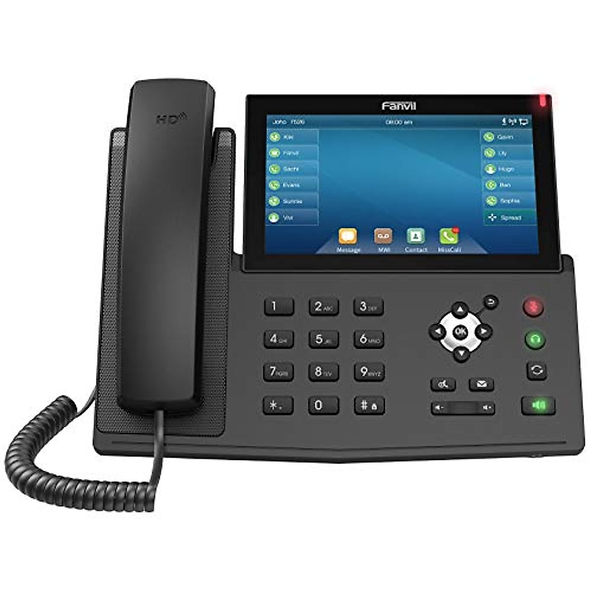 Fanvil X7 Enterprise VoIP Phone, 7-Inch Color Touch Screen, 20 SIP Lines, Power Adapter Not Included