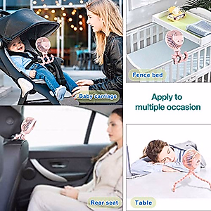 Lalalu Mini Handheld Tripod Stroller Fan 2000mAh Personal Portable Car Seat Flexible Baby Fans USB Battery Powered Desk Fan (Blue)