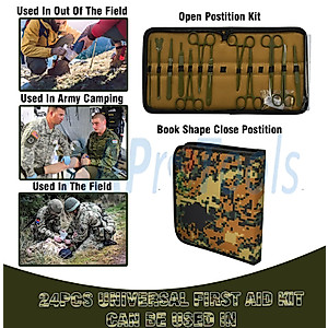 AAProTools 24 PC U.S. Army Style Surplus Emergency Survival Kit - Bleed Contol Kit - First Aid Kit - Zipper Pouch MLT-02