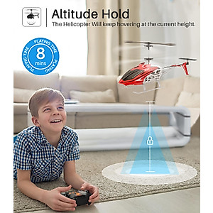 SYMA RC Helicopter, S39 Aircraft with 3.5 Channel,Bigger Size, Sturdy Alloy Material, Gyro Stabilizer and High &Low Speed, Multi-Protection Drone for Kids and Beginners to Play Indoor-Red