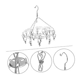 STOBAZA Clothespin Outdoor Clothes Drying Rack Shirt Hangers Portable Clothes Rack Folding Clip Hanger Shirts Hanger Outdoor Hanger Sock Coat Hanger Folder Portable Clothes Drying Rack