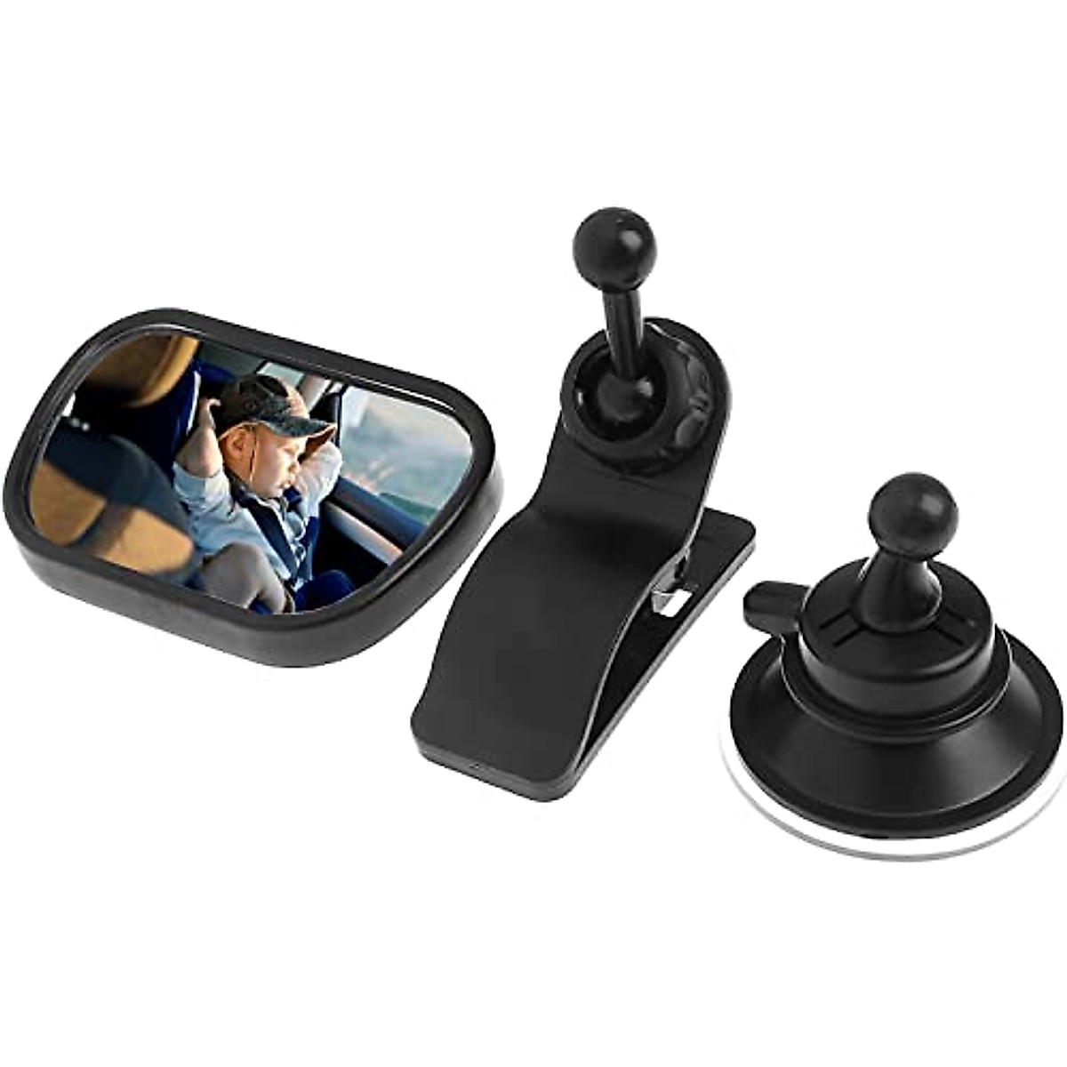Baby Car Mirror for Rear View Shatterproof Baby Backseat Mirror with Suction Cup 360¡ã Adjustable Safety Car Seat Mirror for Back Seat Rear Facing Infant Clear Wide Vision Rear Facing Car Seat Mirror