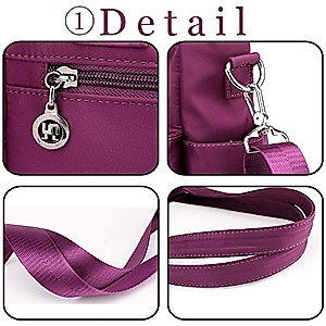 Dayfine Nylon Tote Bags for Women Waterproof Shoulder Bag Satchel Casual Handbags Lightweight Purse Multiple Pockets Bag-Purple